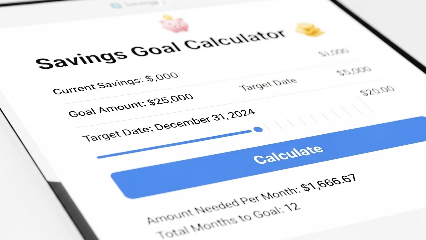 Savings Goal Calculator | Monthly Saving Planner